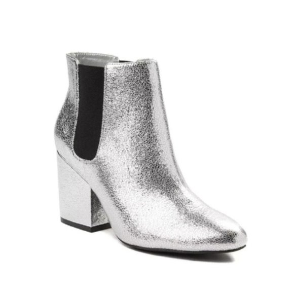 MIA | Shoes | Mia Zelma Silver Crackle Ankle Boots | Poshmark